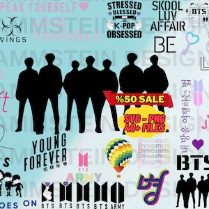 BTS Svg Bundle, Bts Png, Kpop Svg Files for Cricut, Bts Clipart ...