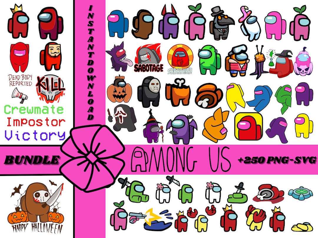150 Among Us SVG Bundle, Among Us Character SVG, Among Us Pets Hats ...