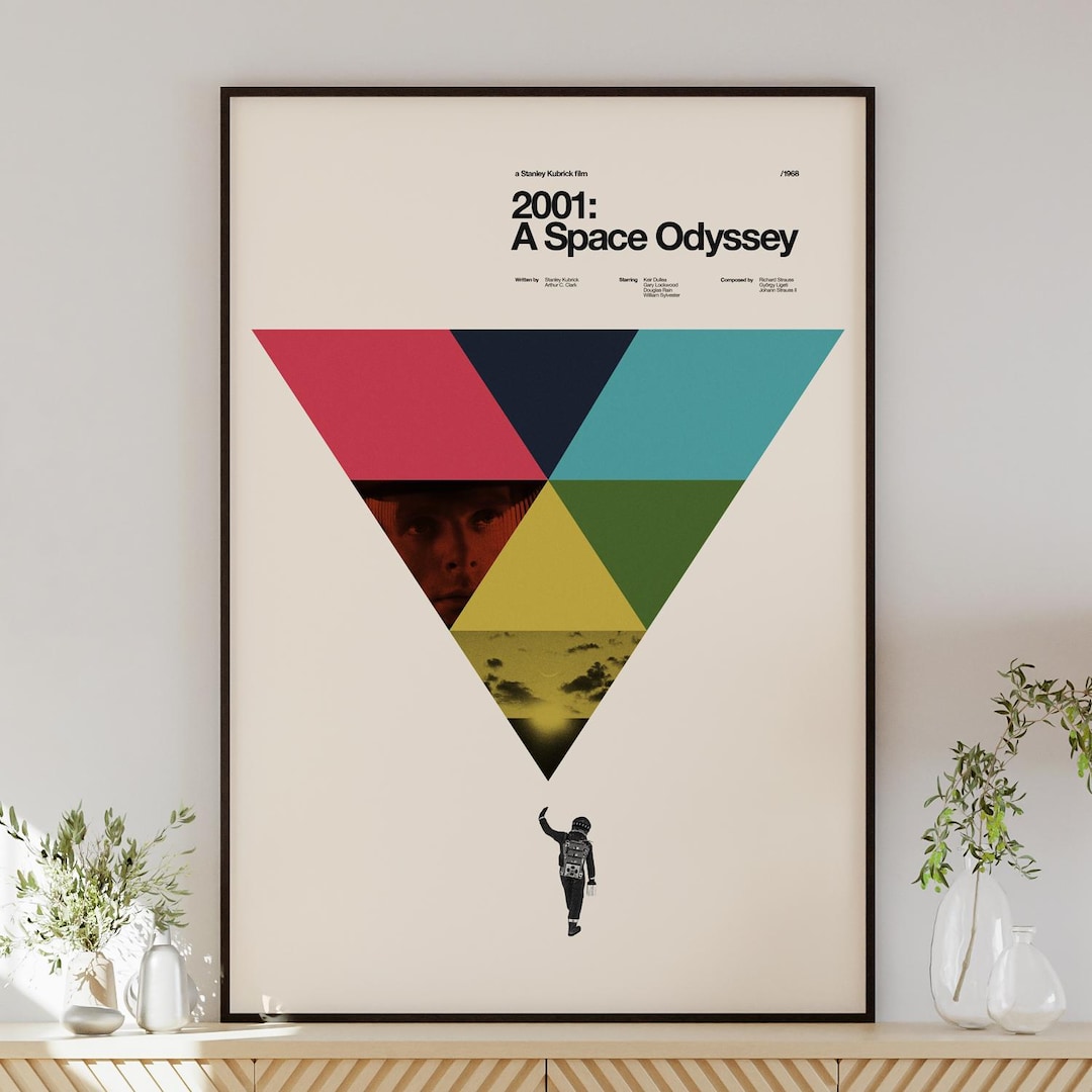2001: A SPACE ODYSSEY Movie Poster, Minimalist Wall Art, Vintage Style ...