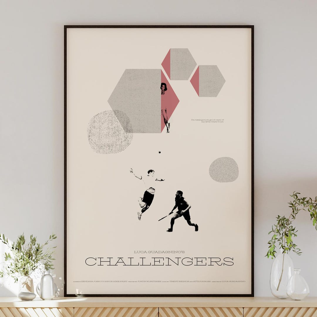 CHALLENGERS Film Poster, Minimalist Wall Art Print, Mid-century Modern ...
