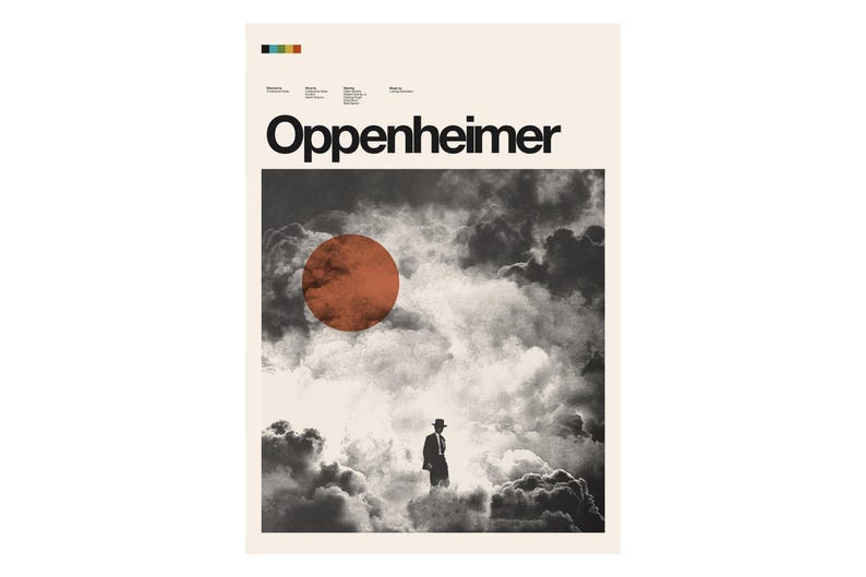OPPENHEIMER Movie Poster, Minimalist Wall Art, Vintage Style, Retro ...