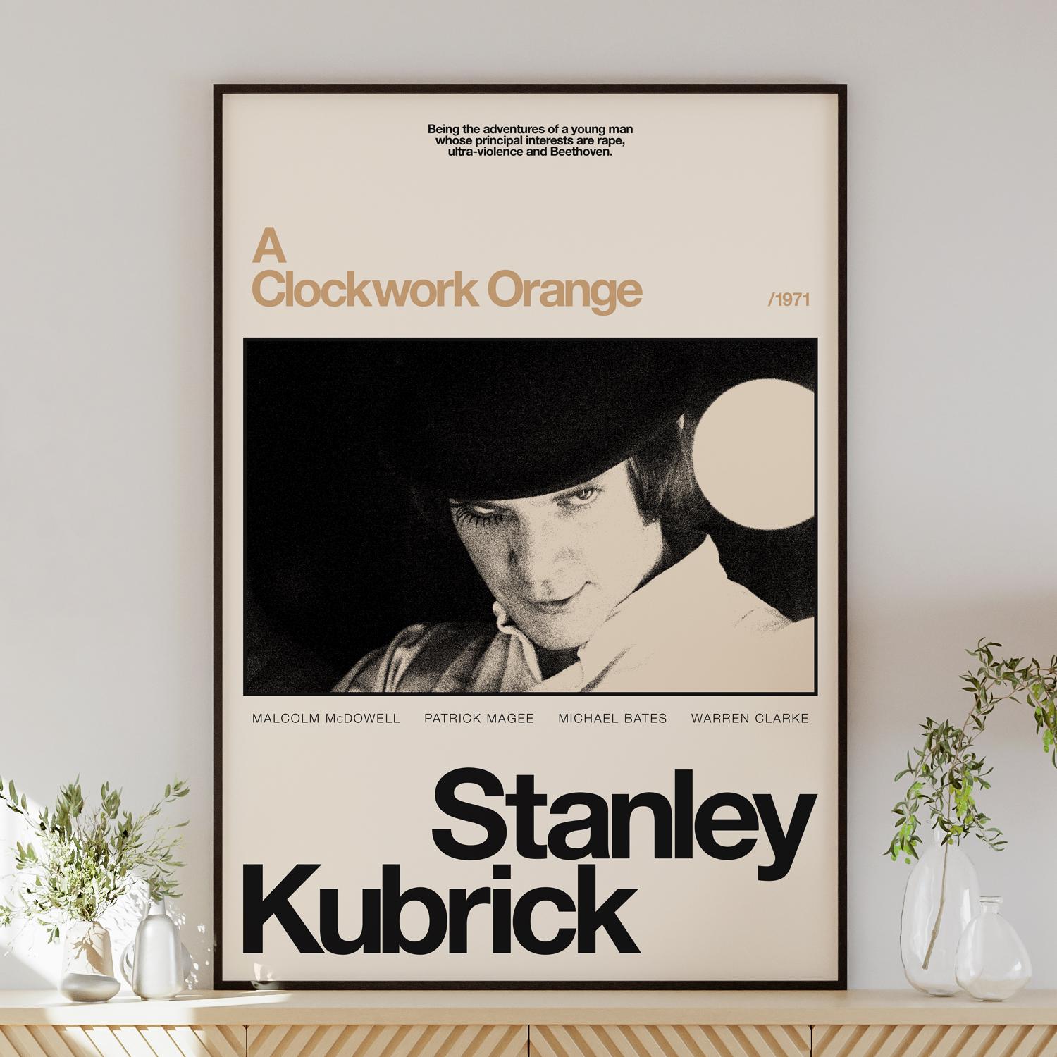 A CLOCKWORK ORANGE Poster Digital Download, Minimalist Wall Art, Mid ...