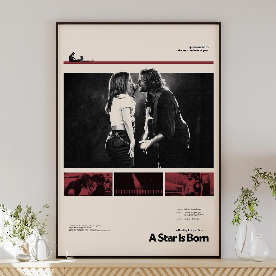 A STAR IS BORN Movie Poster, Minimalist Wall Art, Vintage Style, Retro ...