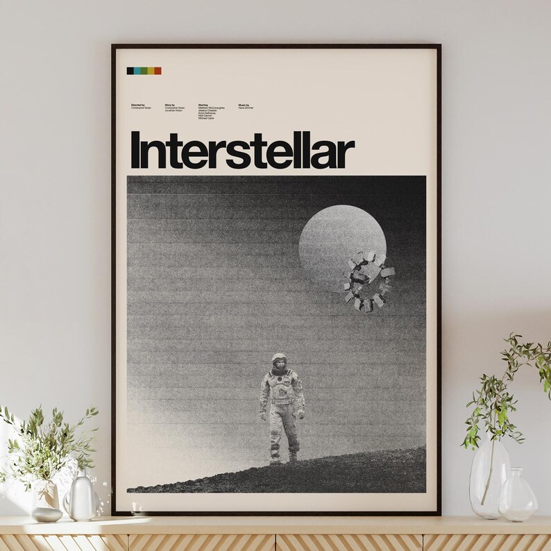 INTERSTELLAR Poster Digital Download, Minimalist Wall Art, Mid-century ...