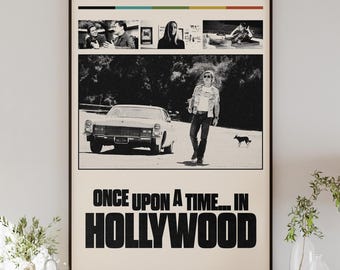 ONCE UPON A TIME in Hollywood Movie Poster, Minimalist Wall Art, Vintage Style, Retro Home Decor ...