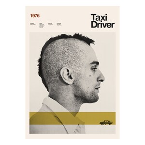 TAXI DRIVER Movie Poster, Minimalist Wall Art, Vintage Style, Retro ...