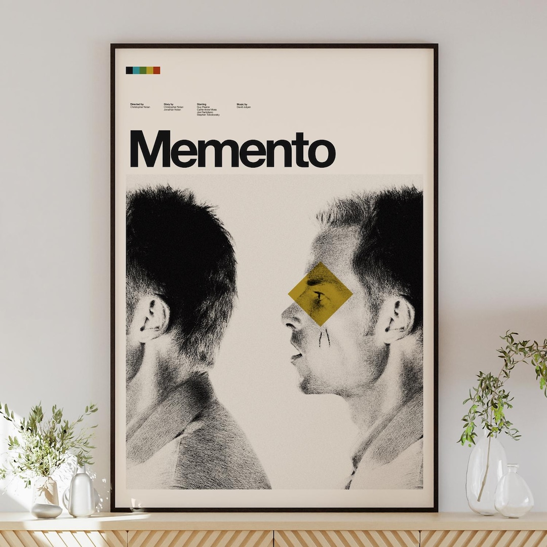 MEMENTO Movie Poster, Minimalist Wall Art, Vintage Style, Retro Home ...