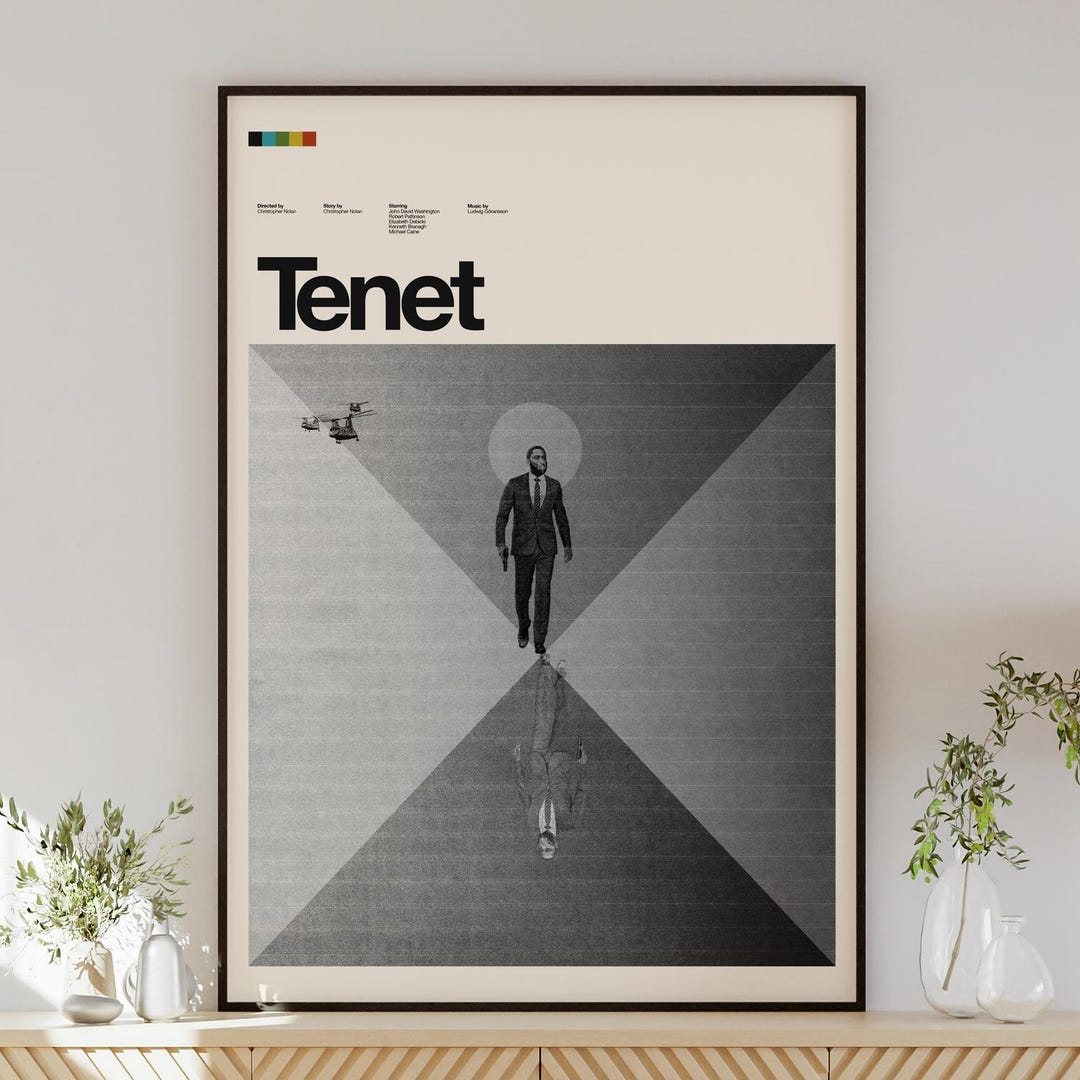 TENET Film Poster, Minimalist Wall Art Print, Mid-century Modern ...