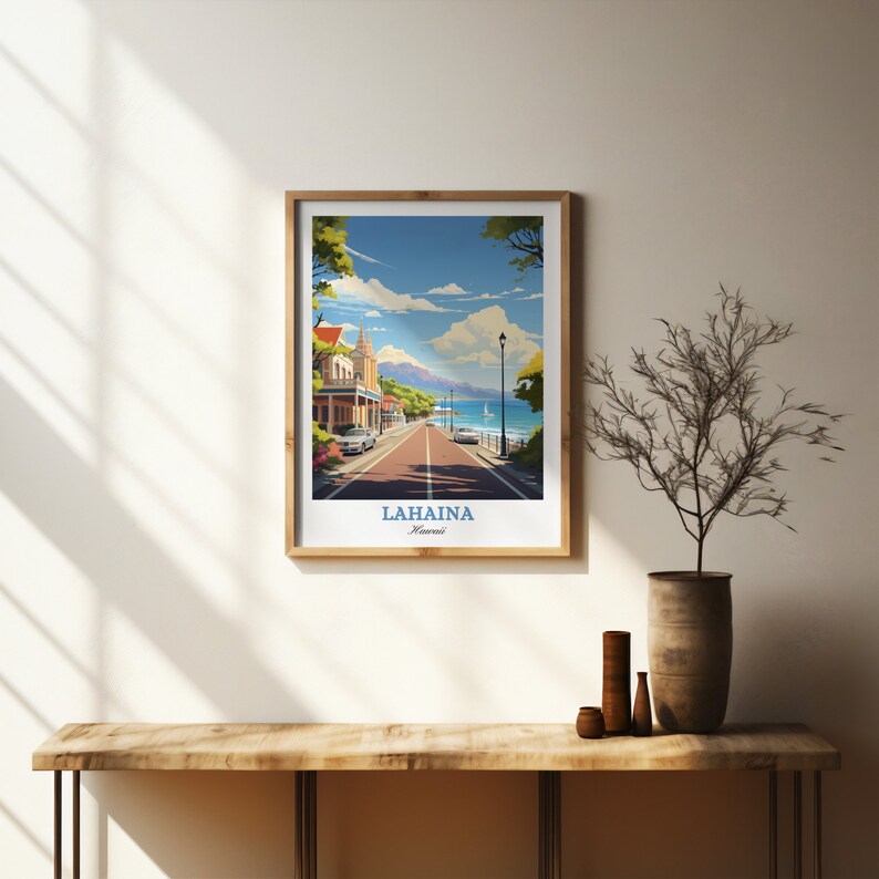 Lahaina Hawaii Travel Poster: Tropical Island Art (digital Download) - Etsy