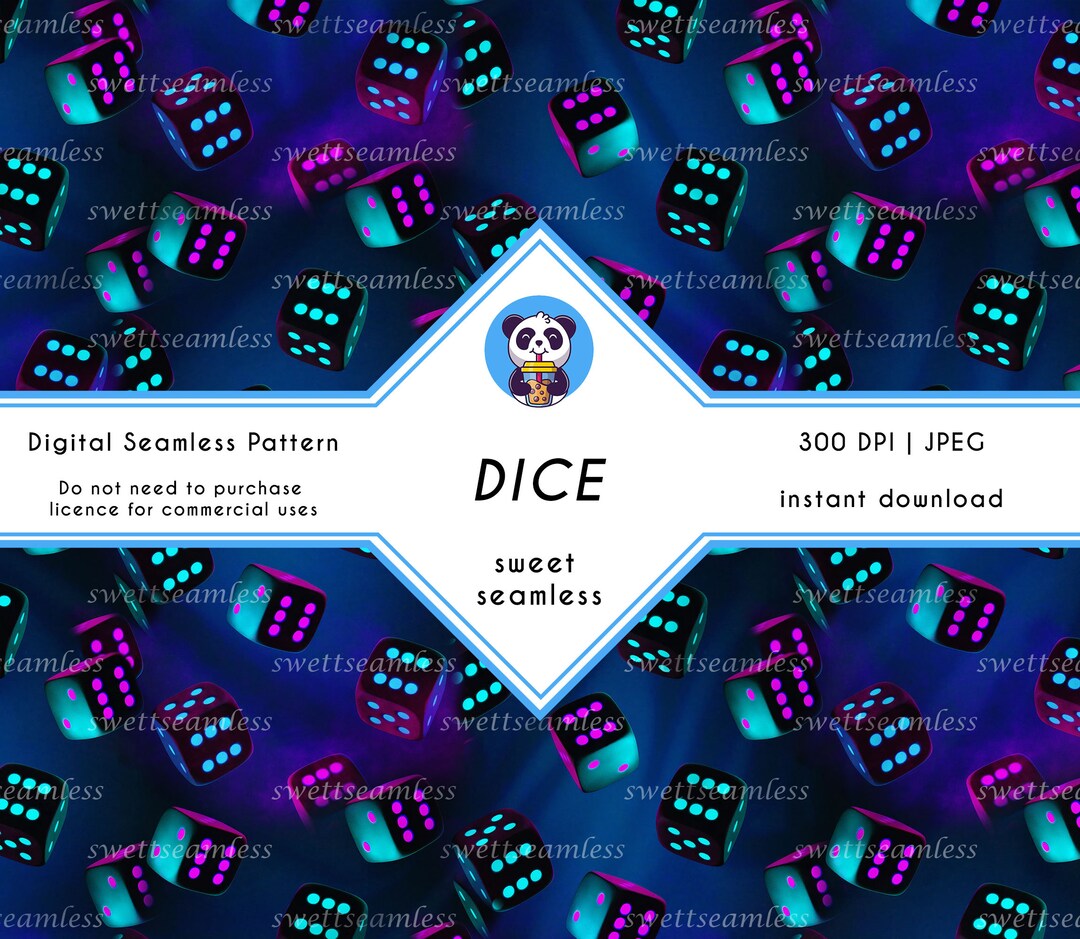 Dice Digital Seamless Patternscute Seamlesstumblerdigital - Etsy