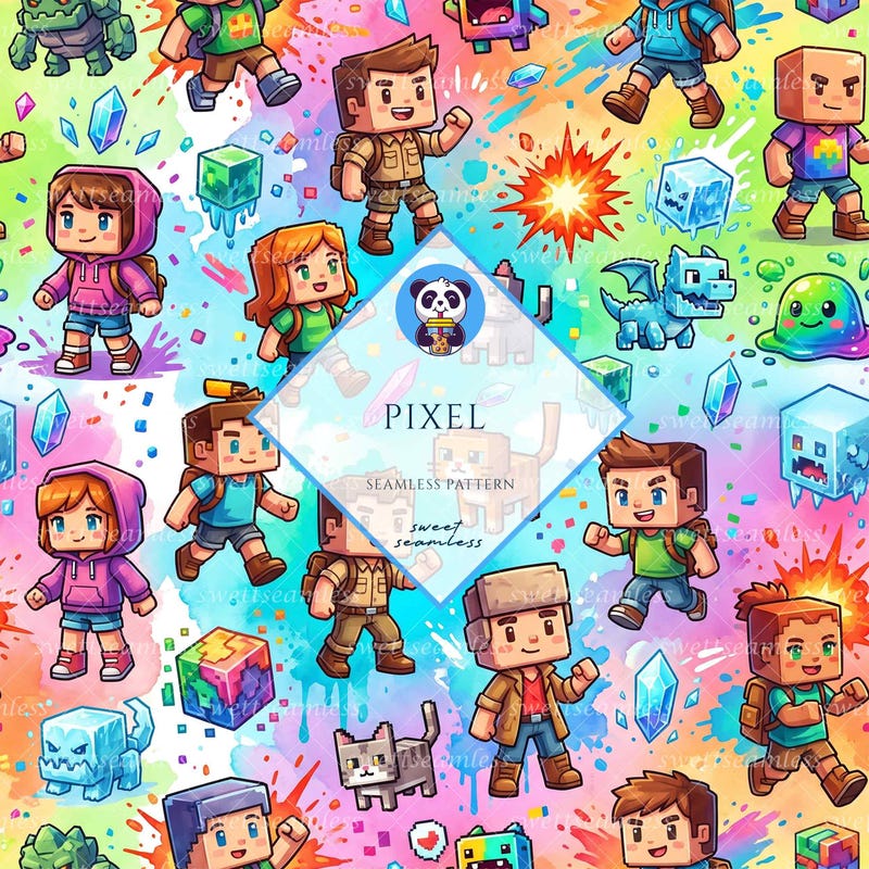 Pixel Art Papers - Etsy