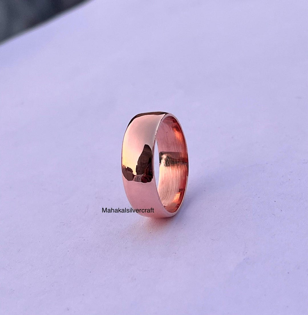 Pure Copper Band Ring, Handmade Dainty Jewelry, Anxiety Healing Ring ...