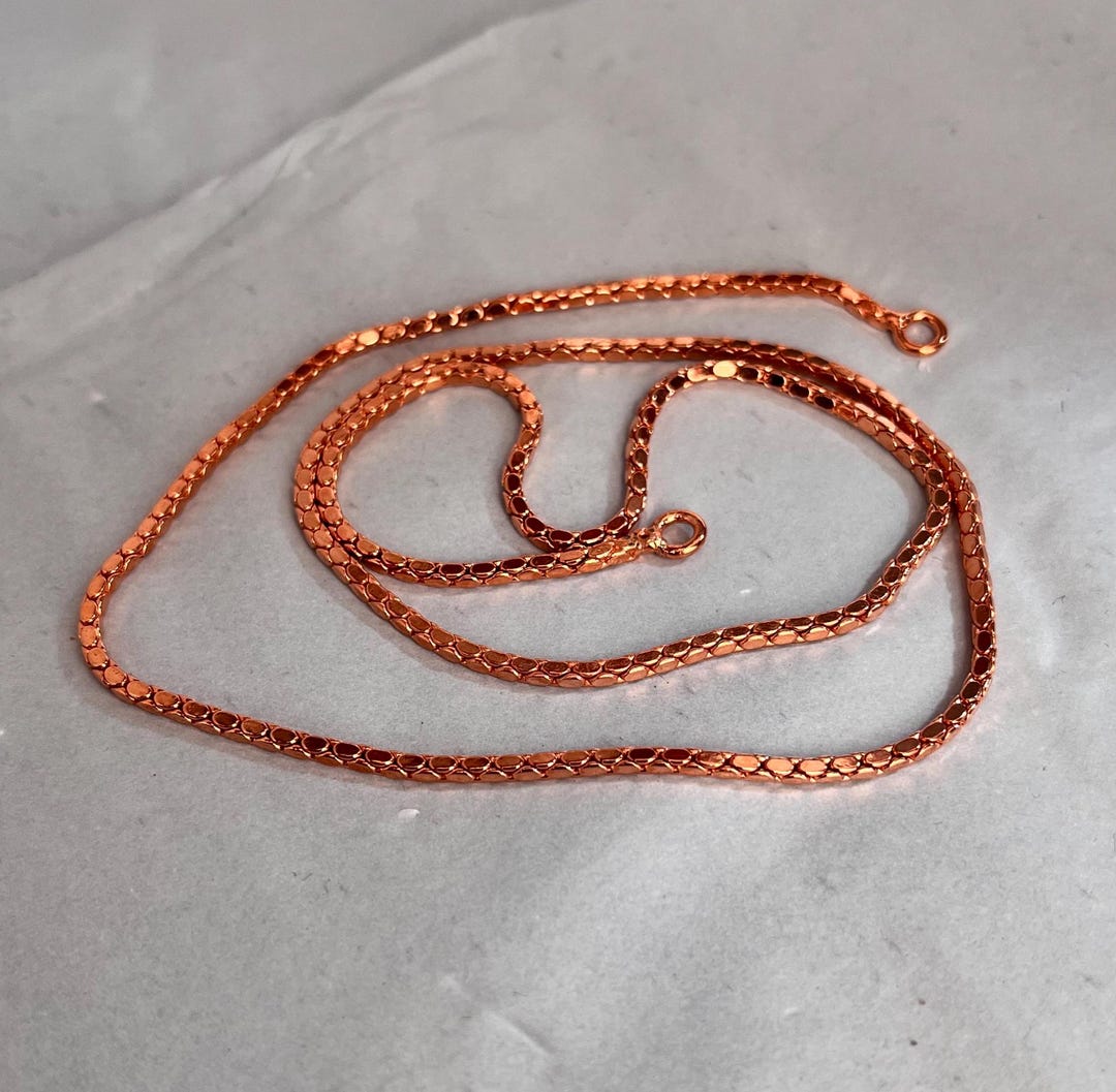 Solid Copper Box Chain – Trendy Eco-friendly Jewelry, Rustic Handmade ...