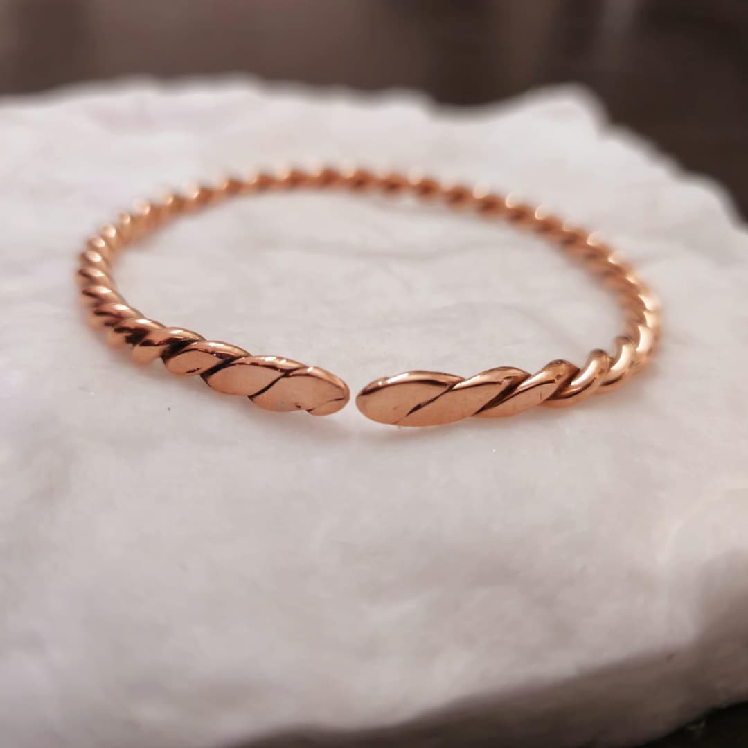Handmade Copper Tensor Ring Bangle Bracelet: Adjustable Cuff Bangles ...