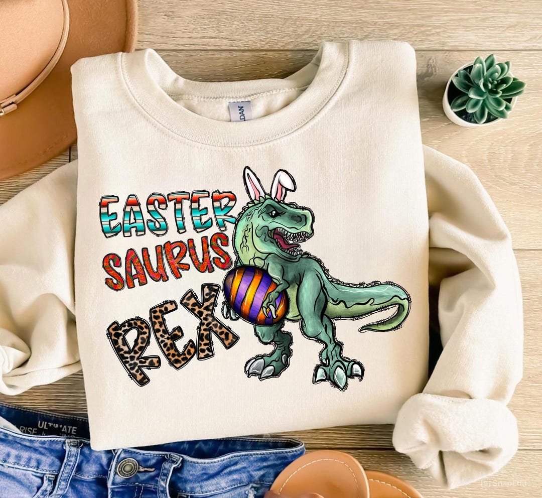 Easter Saurus Rex PNG, Boho Easter Png, Glitter Easter Coquette Png ...