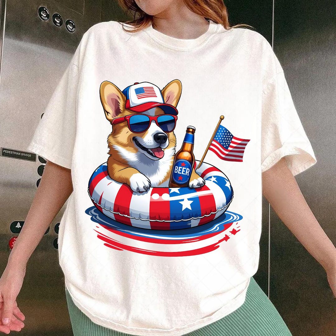 Cute Corgi America 4th of July Png, Corgi Mom Png Summer Png America ...