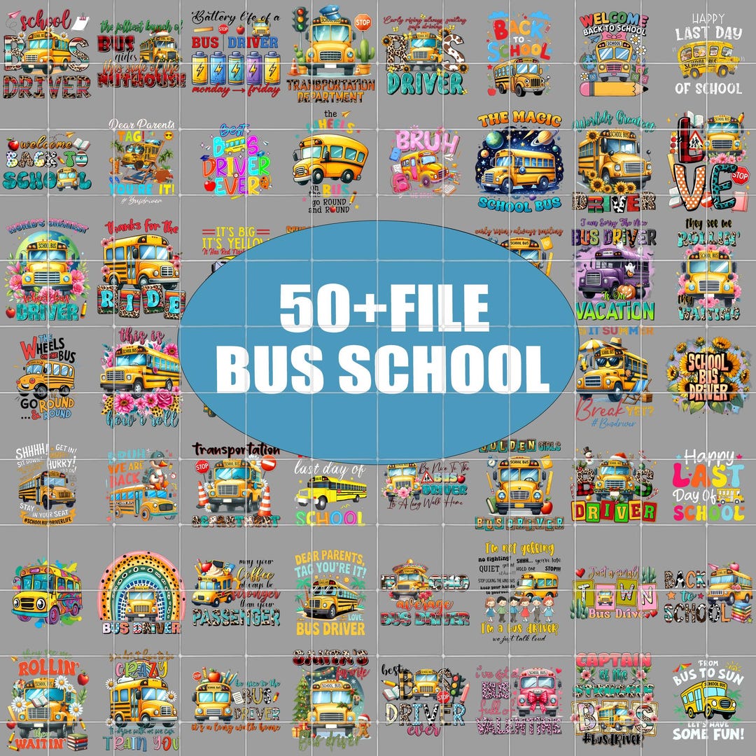 50+ Design School Bus Driver Png Bundle, Bus Driver, School Time, Funny ...