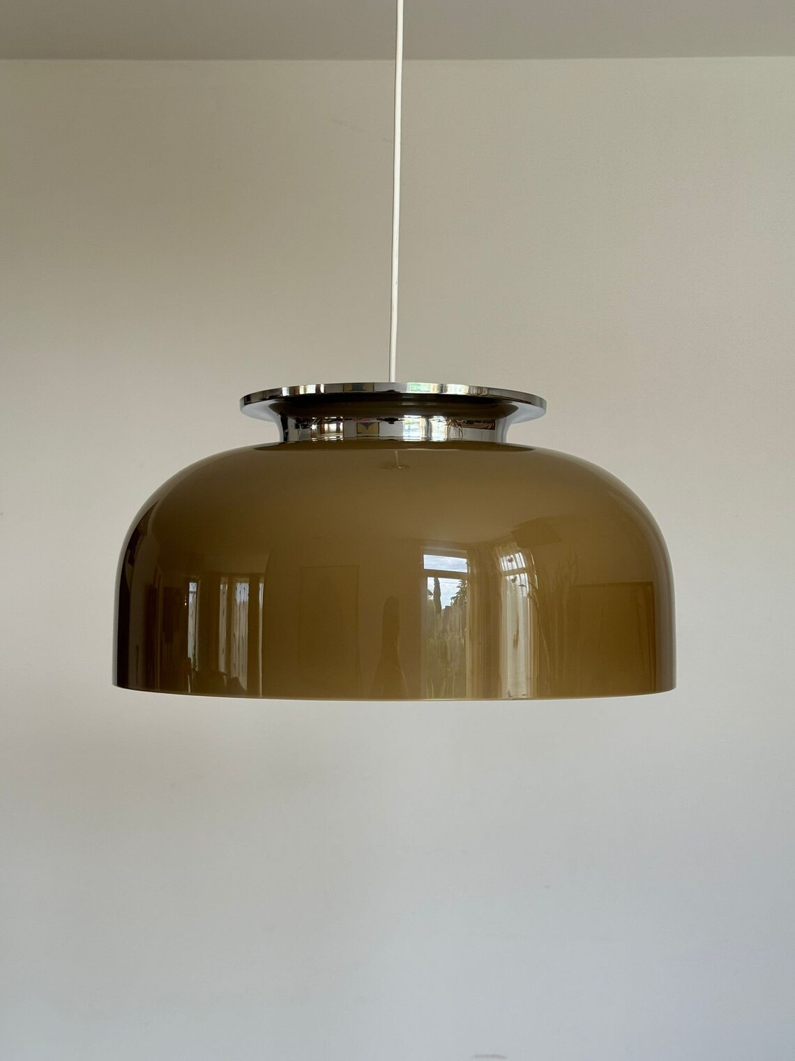 Large Vintage Brown Plexiglass Pendant Lamp / Design by Luigi Massoni ...
