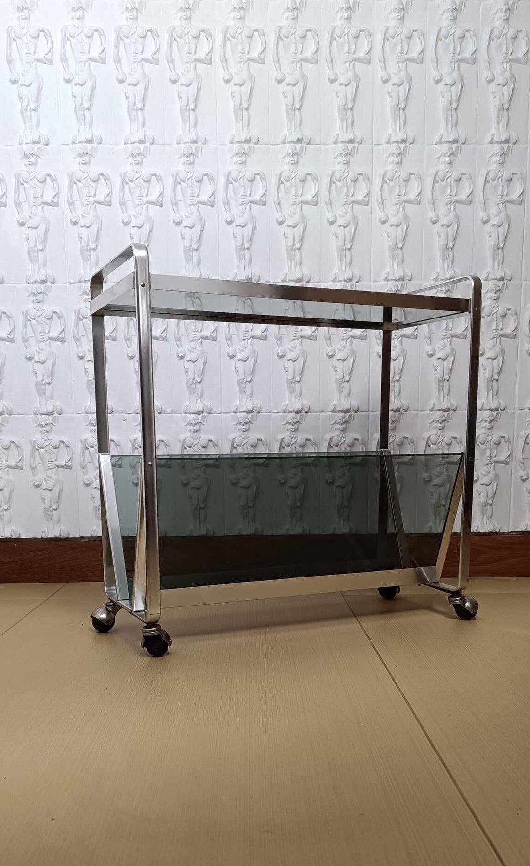 Space Age Metal Trolley and Magazine Rack by AV Handwerk/ 70s / Germany ...