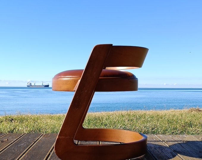 Midcentury Stool Designed by Willy Rizzo for Mario Sabot / Wood and ...