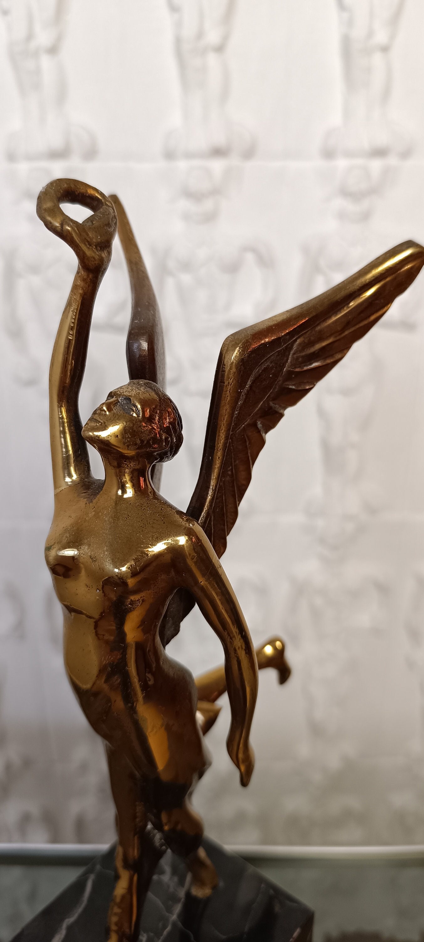 Bronze Winged Victory Figurine / Art Deco / Marble Base / Vintage ...