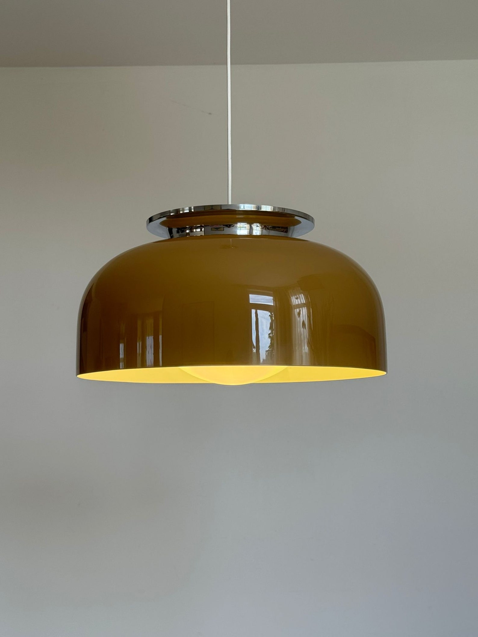 Large Vintage Brown Plexiglass Pendant Lamp / Design by Luigi Massoni ...
