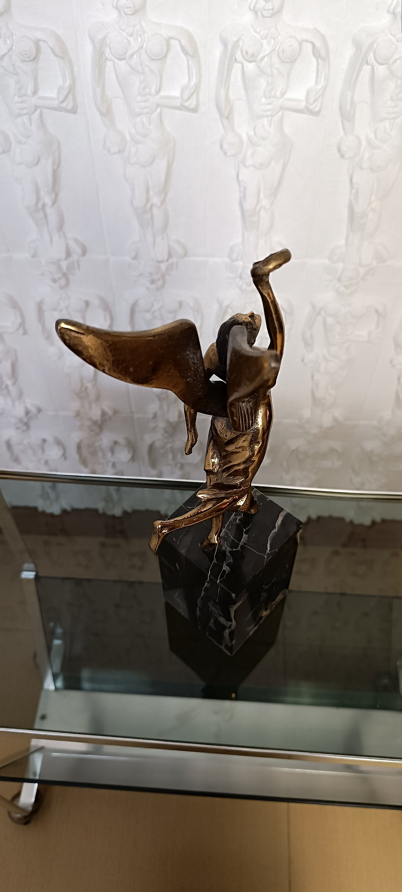 Bronze Winged Victory Figurine / Art Deco / Marble Base / Vintage ...