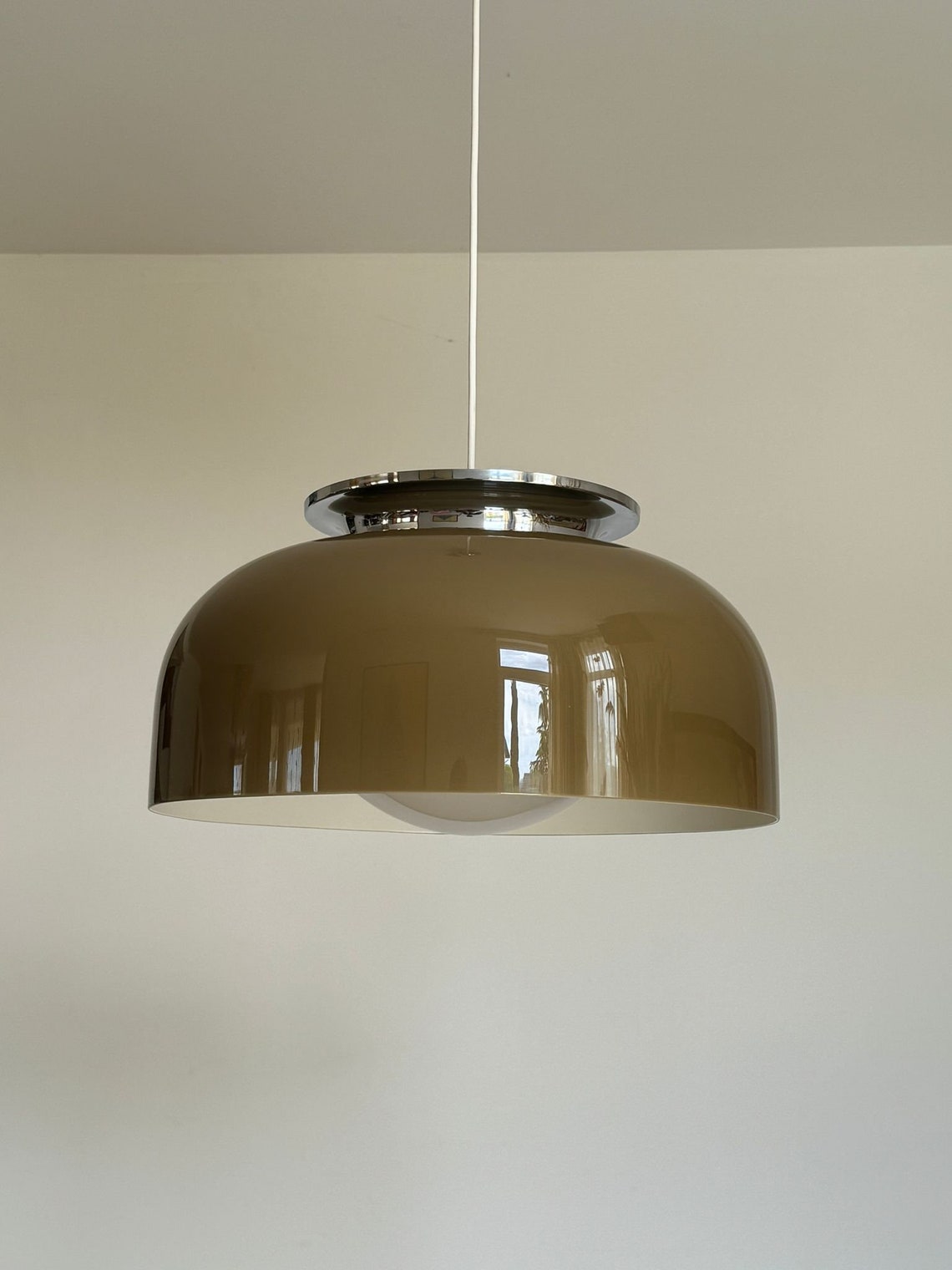 Large Vintage Brown Plexiglass Pendant Lamp / Design by Luigi Massoni ...