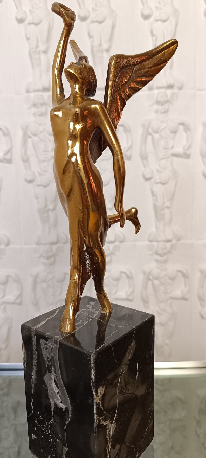 Bronze Winged Victory Figurine / Art Deco / Marble Base / Vintage ...