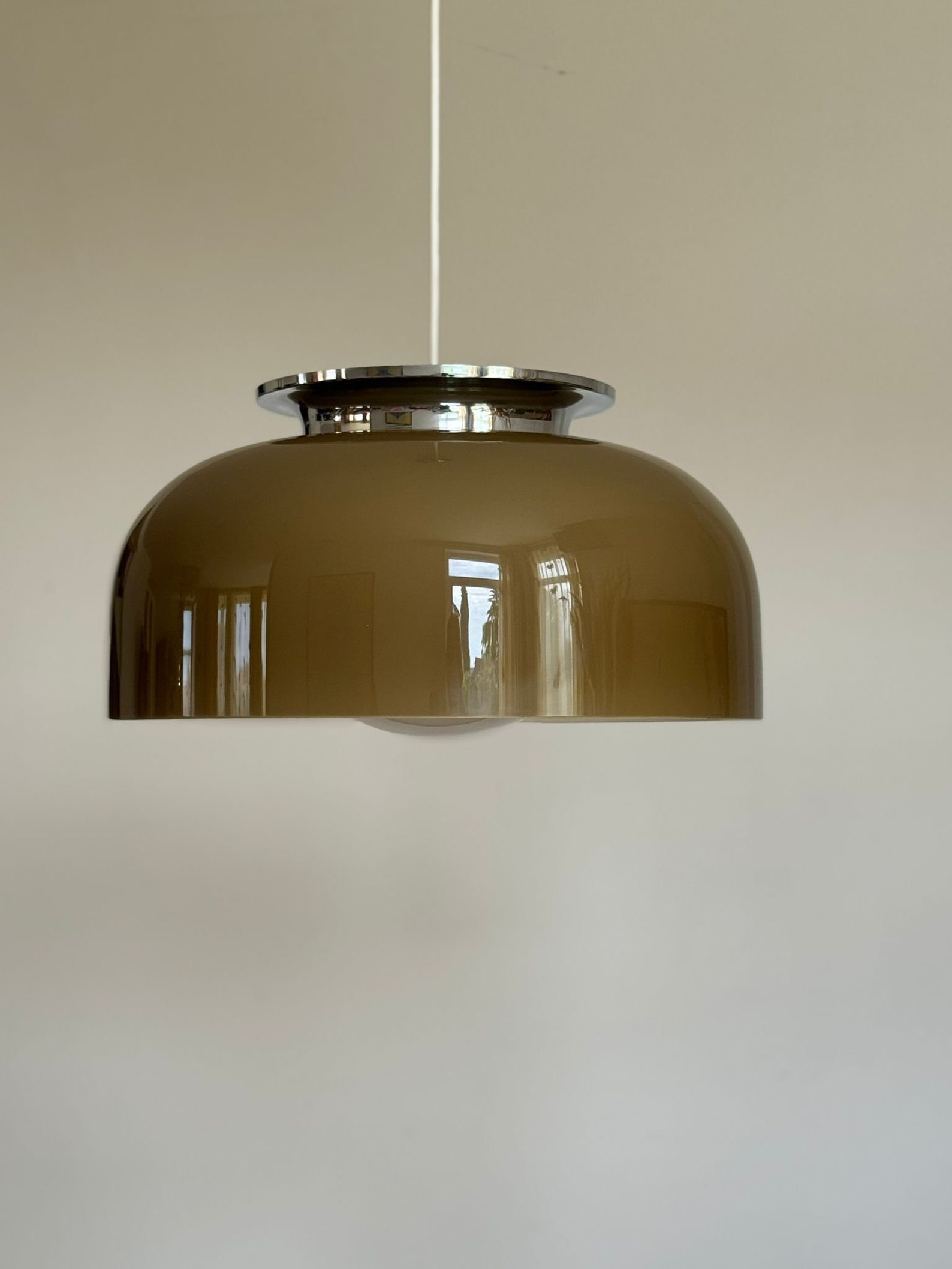 Large Vintage Brown Plexiglass Pendant Lamp / Design by Luigi Massoni ...