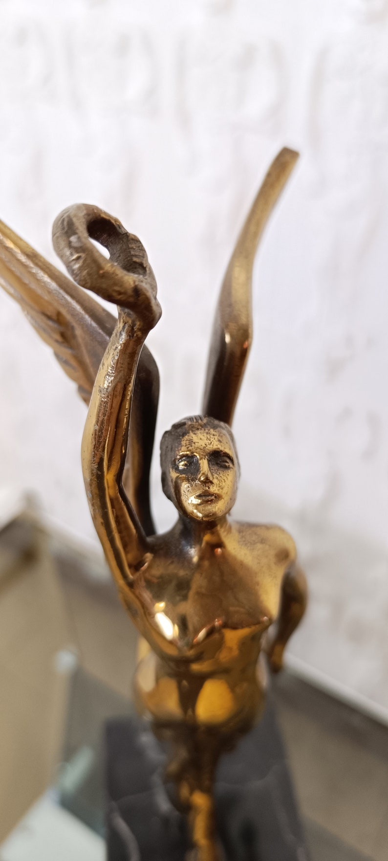 Bronze Winged Victory Figurine / Art Deco / Marble Base / Vintage ...