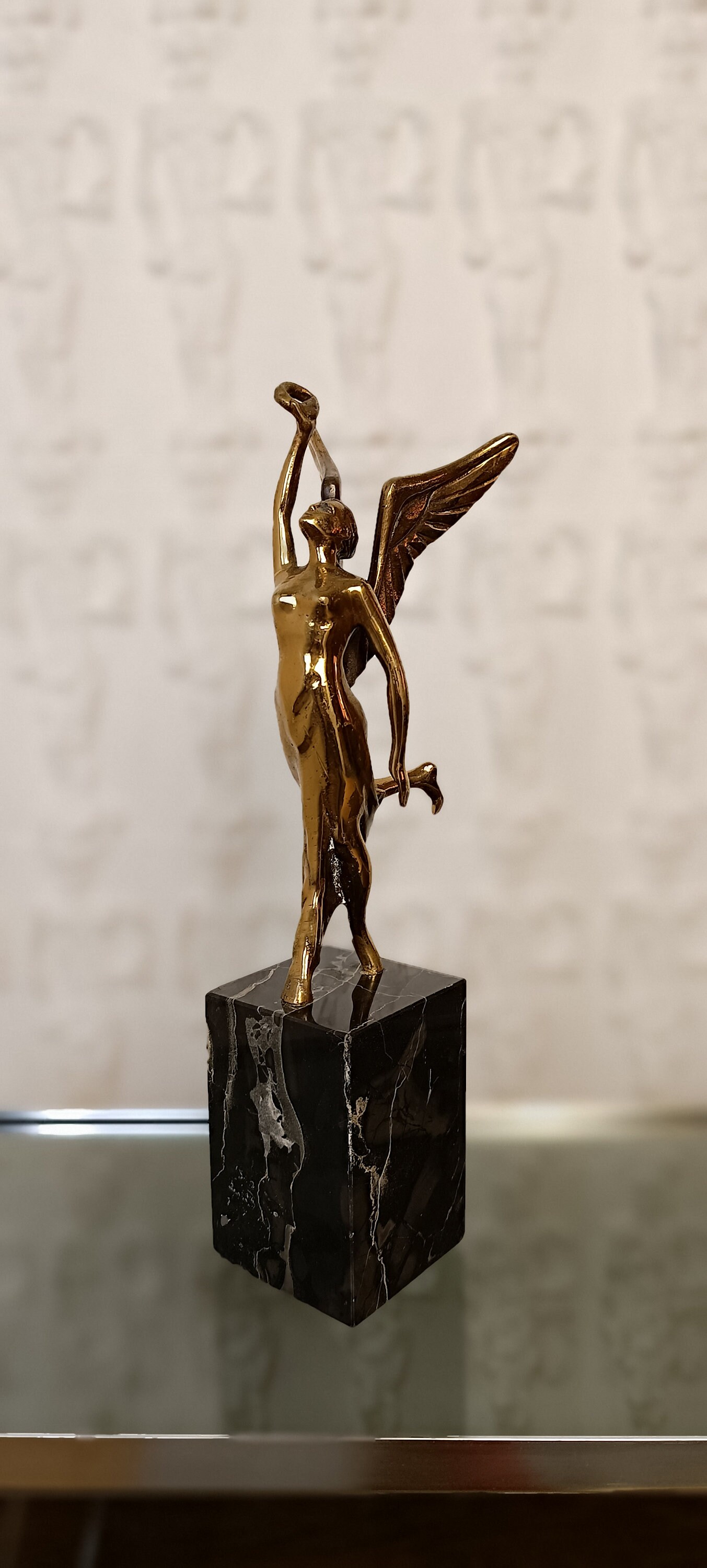 Bronze Winged Victory Figurine / Art Deco / Marble Base / Vintage ...