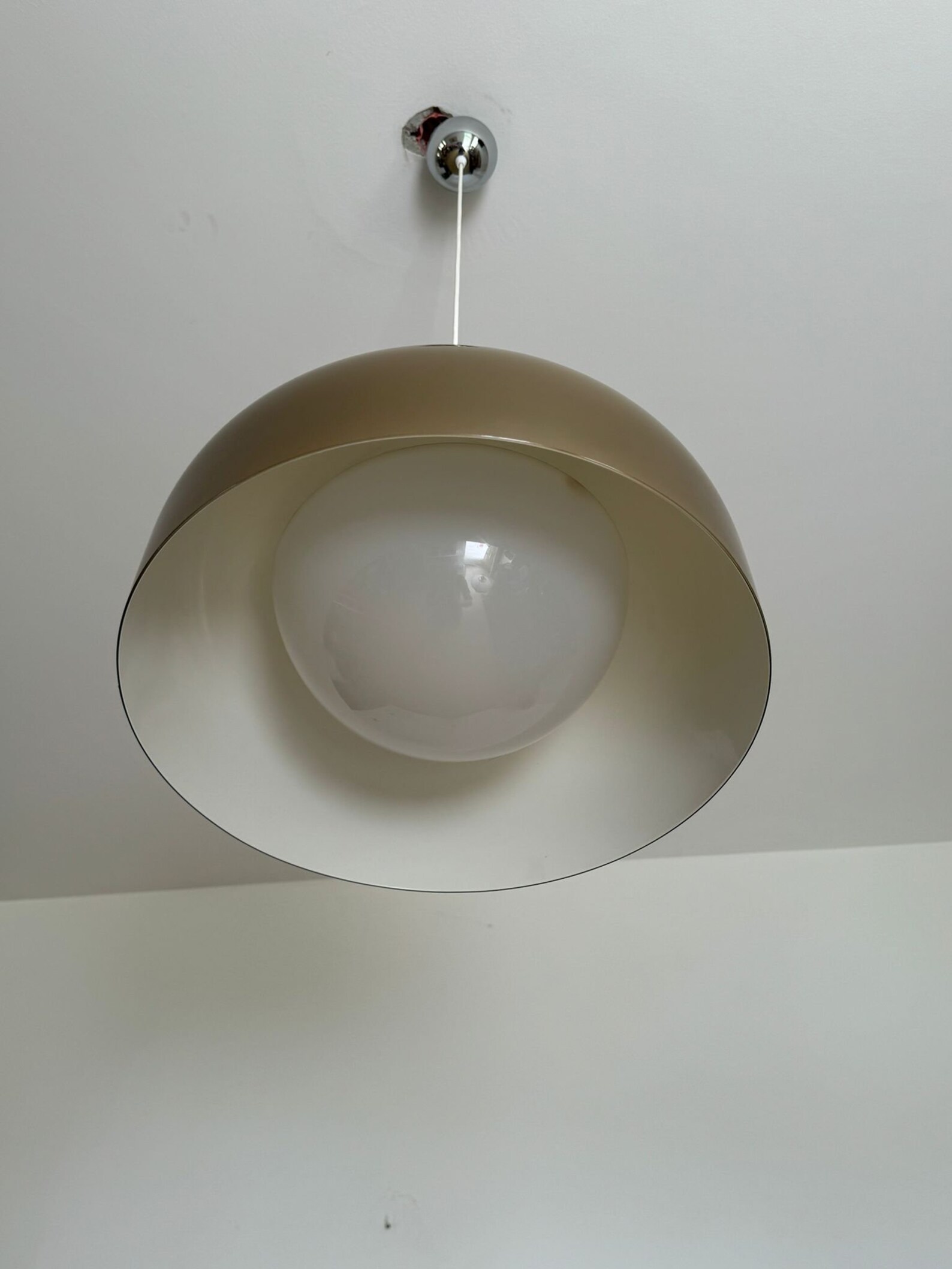 Large Vintage Brown Plexiglass Pendant Lamp / Design by Luigi Massoni ...