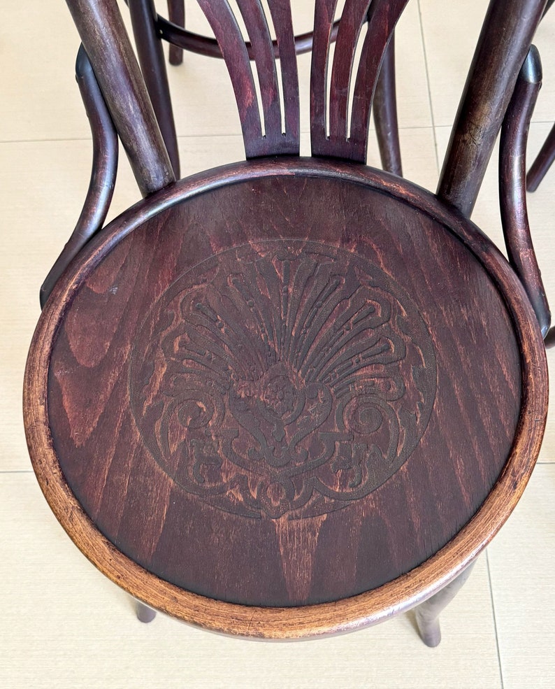 1 of 4 Vintage Chairs in Thonet Style / MID Century Dining Chairs ...