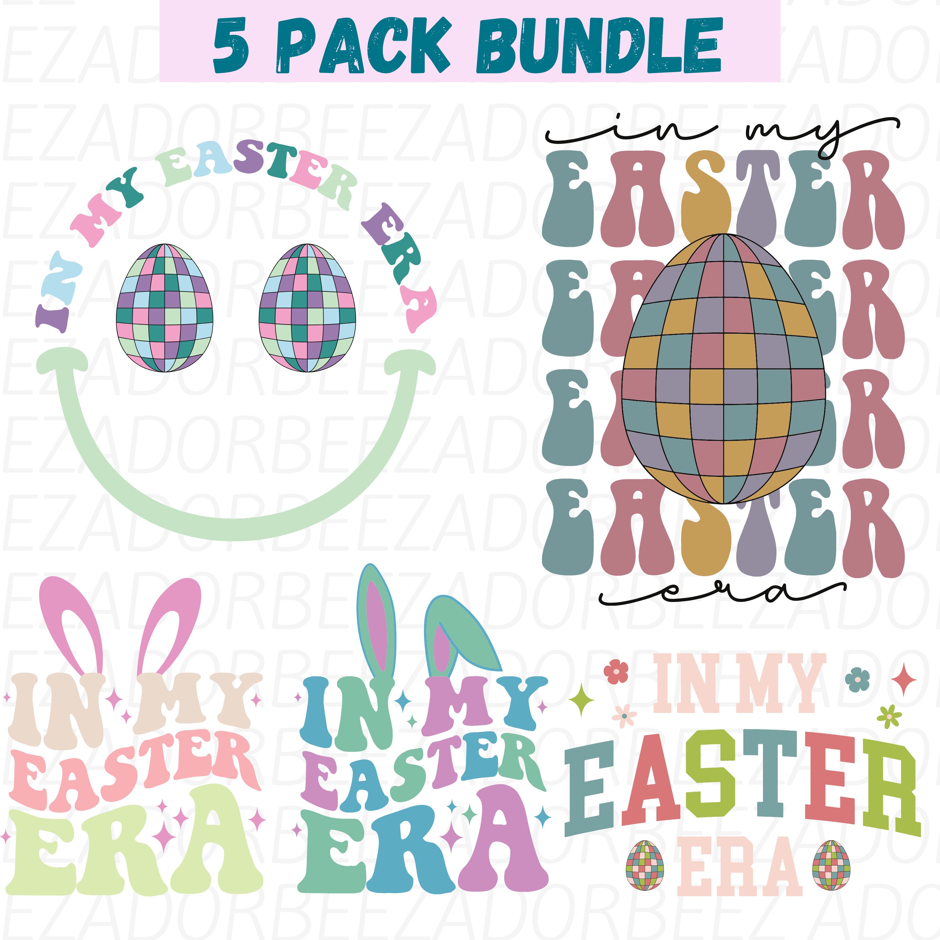 In My Easter Era Svg-png Bundle, Retro Easter Svg, Disco Easter Eggs ...