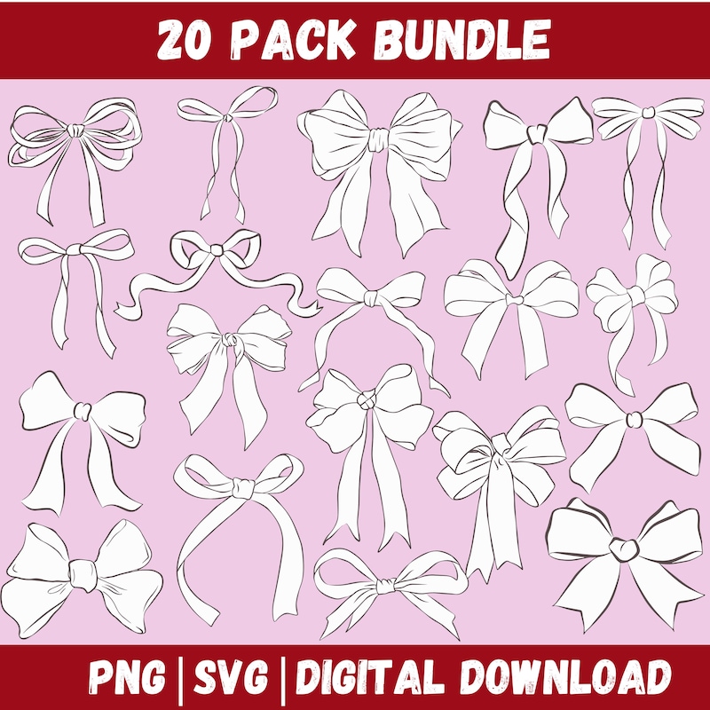 White Bow Svg - Etsy