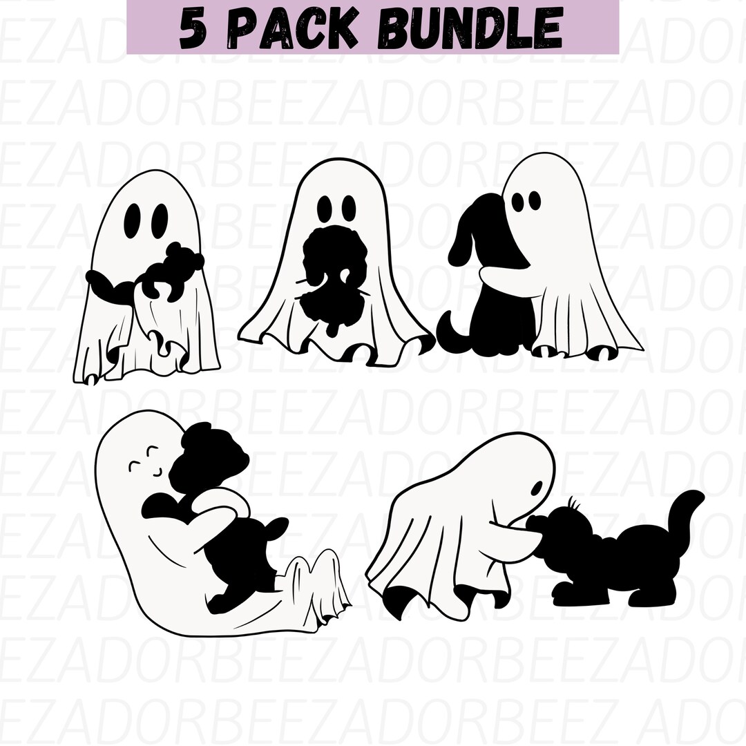 Сute Ghost Dogs SVG, Ghost Dogs PNG, Puppy SVG, Halloween Svg, Ghost ...