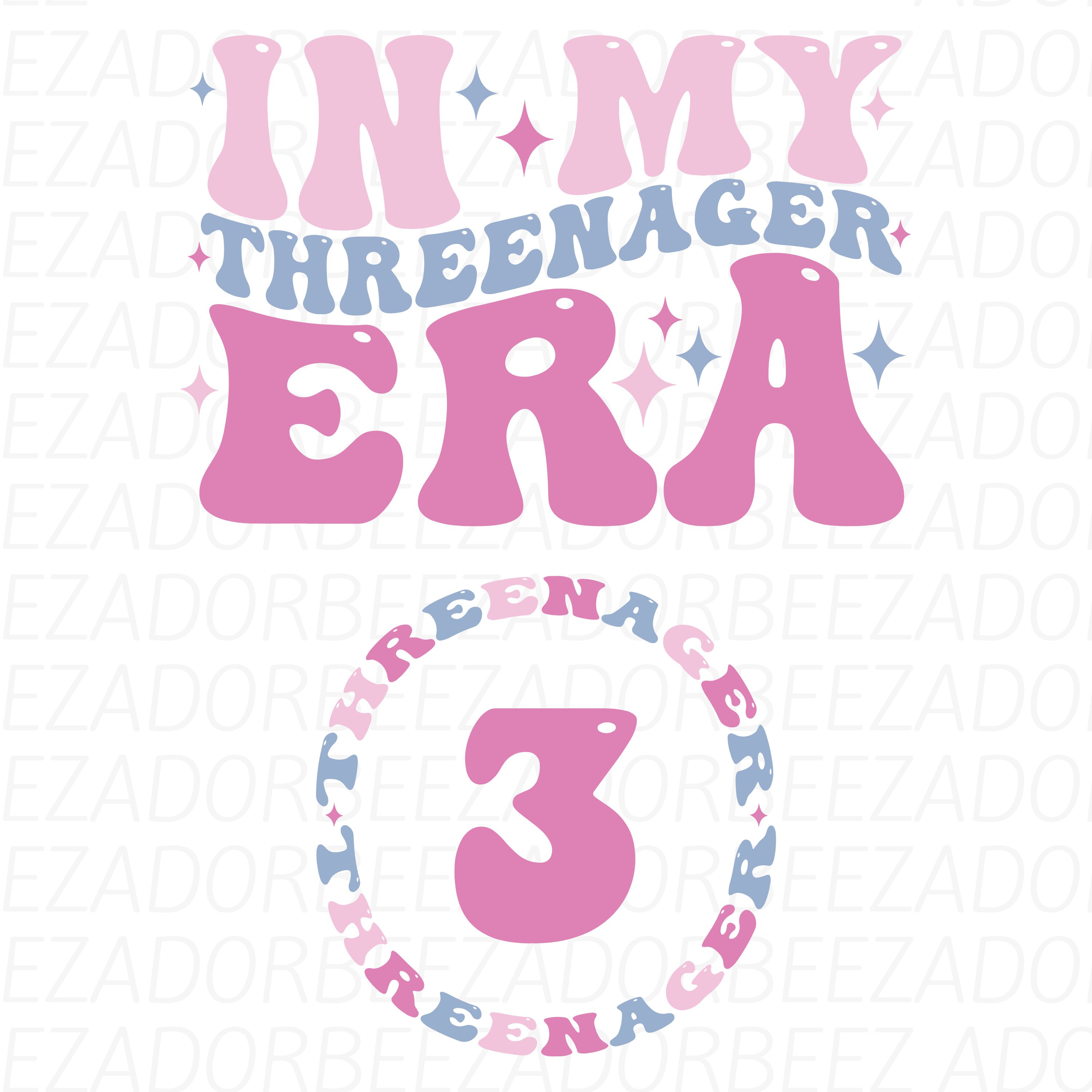 In My Threenager Era Svg Png Bundle, Threenager Shirt Designs, Groovy ...