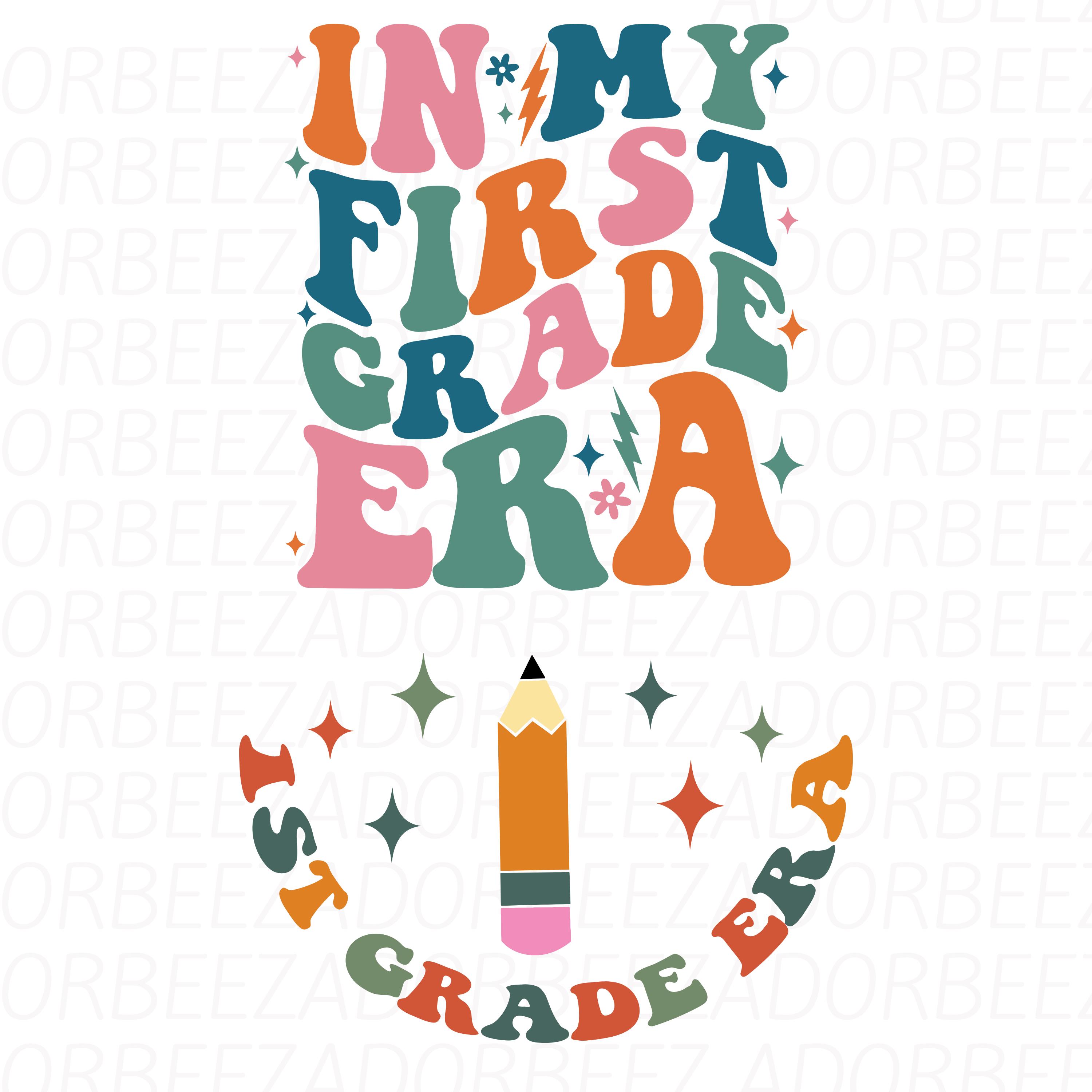 In My First-grade Era Svg Png Bundle, Retro Groovy 1st-grade Era, Back ...