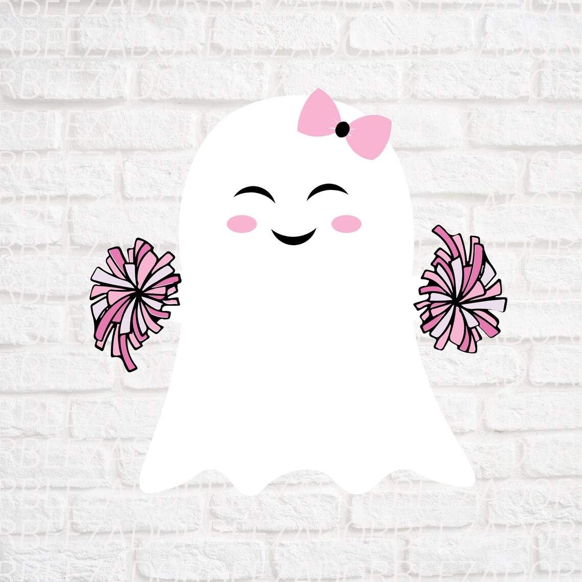 Cheerleader and Bow Ghost Svg Png Halloween, Girl Boy Ghost Svg ...