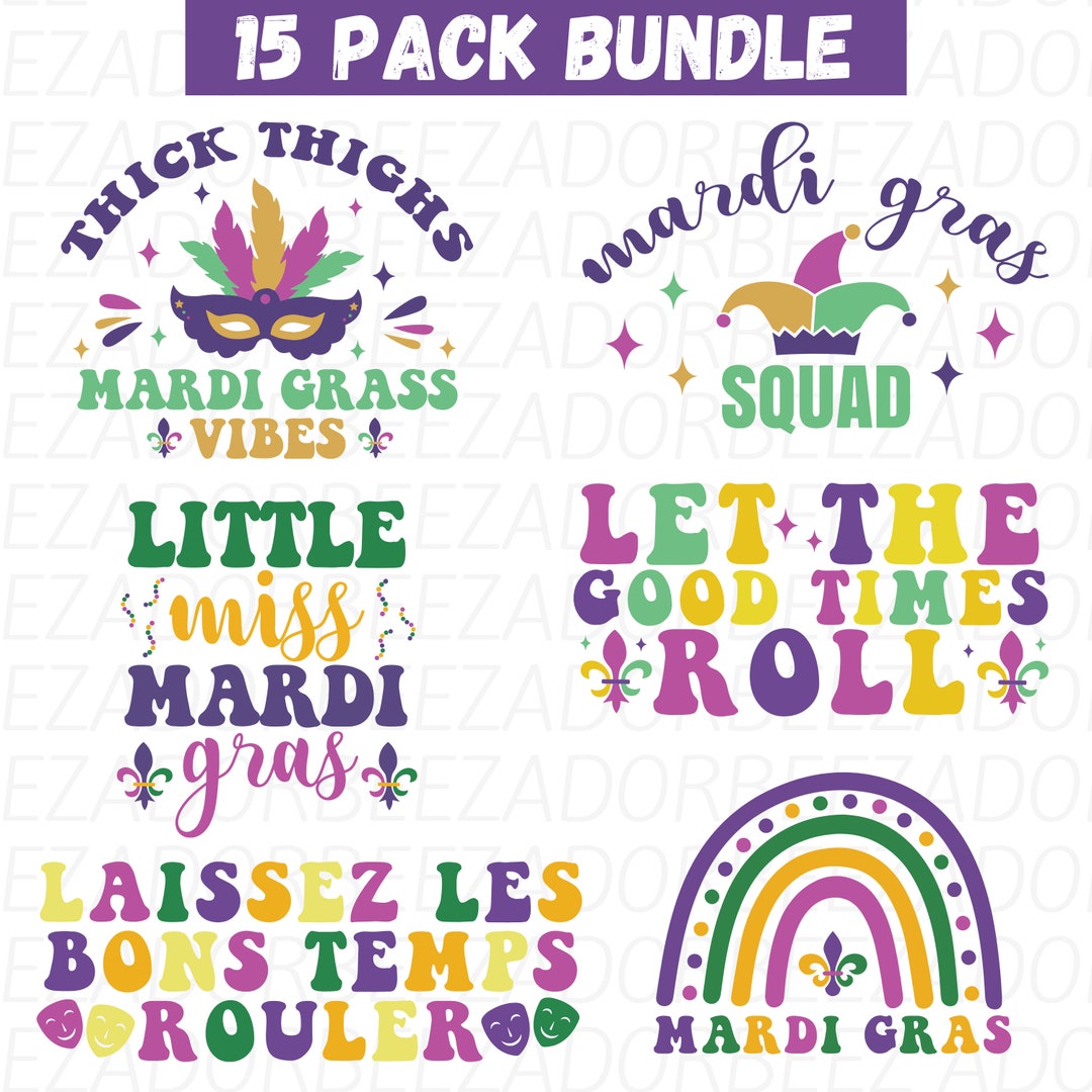 Retro Mardi Gras Svg Png Bundle, Mari Gras Svg Bundle, Fat Tuesday Svg ...