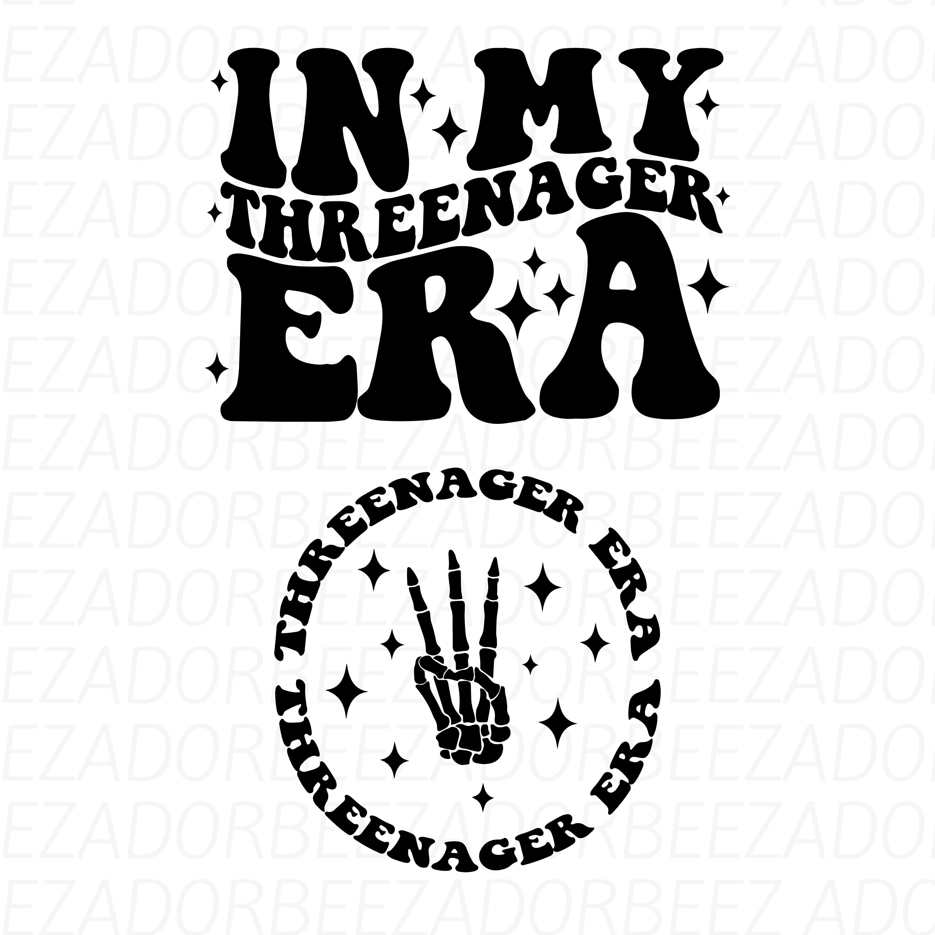 In My Threenager Era Svg Png Bundle, Threenager Shirt Designs, Groovy ...