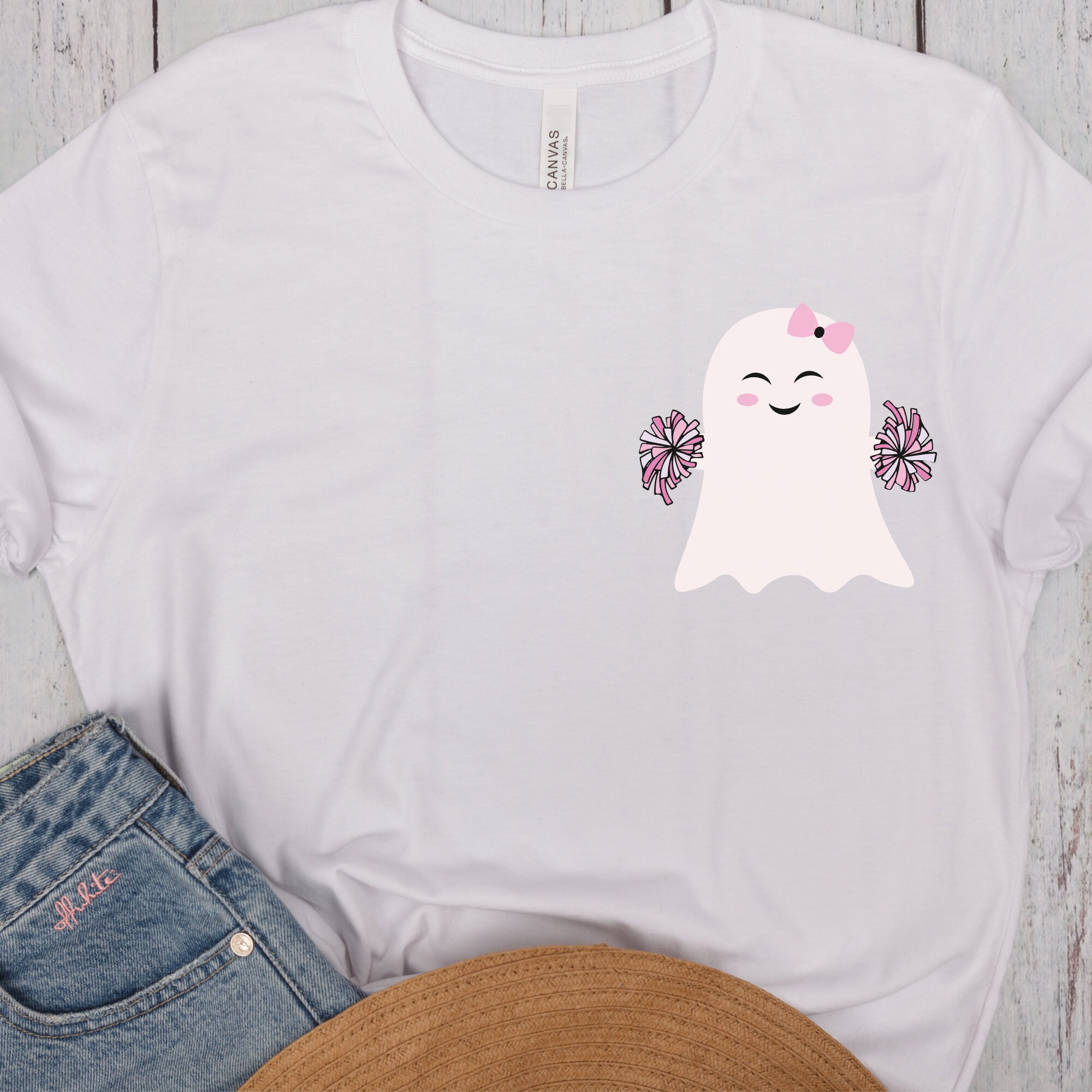 Cheerleader and Bow Ghost Svg Png Halloween, Girl Boy Ghost Svg ...