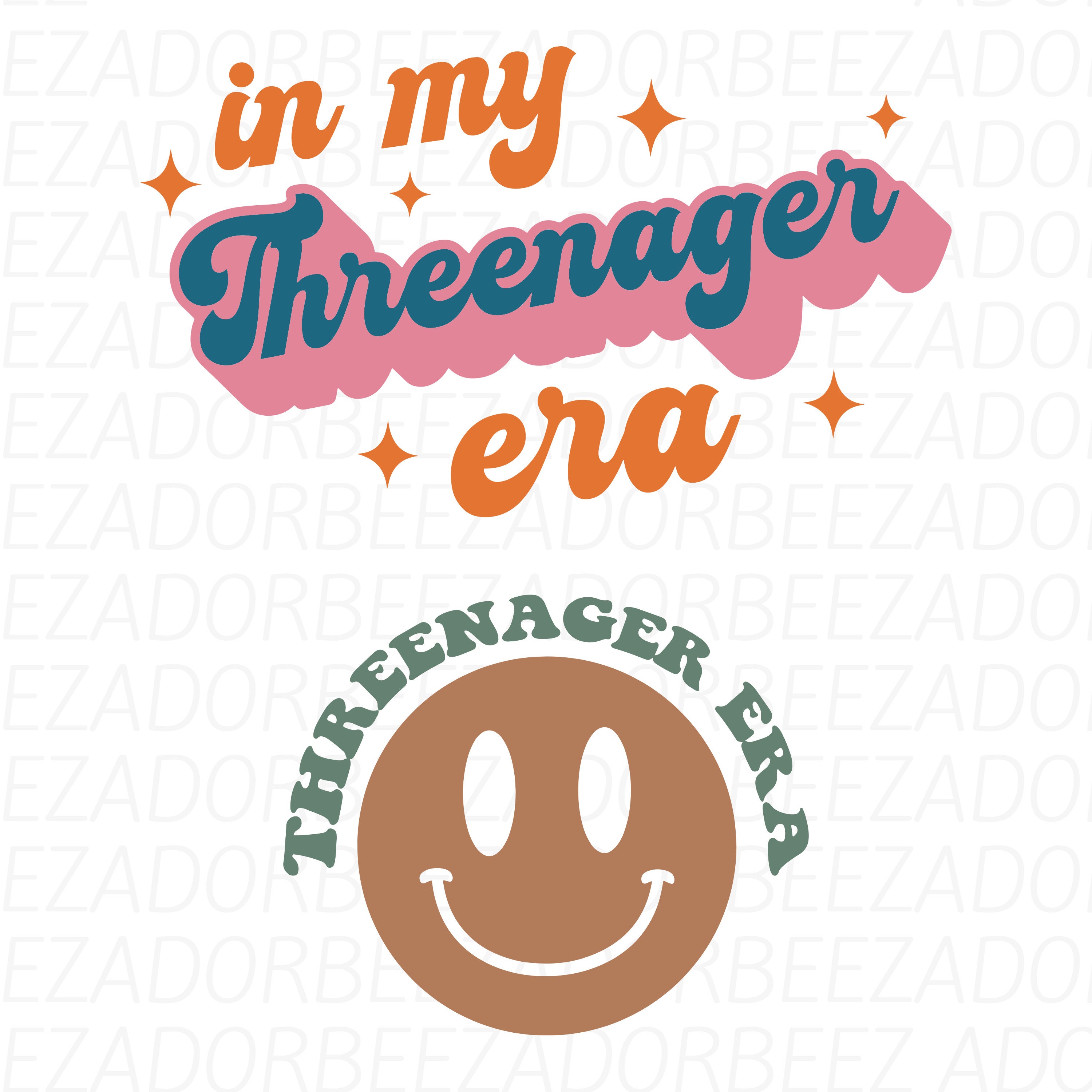 In My Threenager Era Svg Png Bundle, Threenager Shirt Designs, Groovy ...