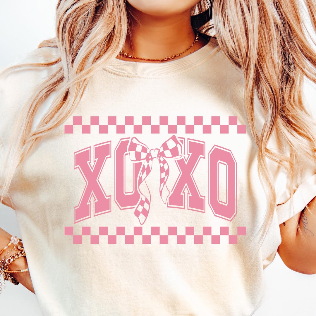 Checkered XOXO Png, XOXO Svg, Retro Valentine PNG, Checkered Coquette ...