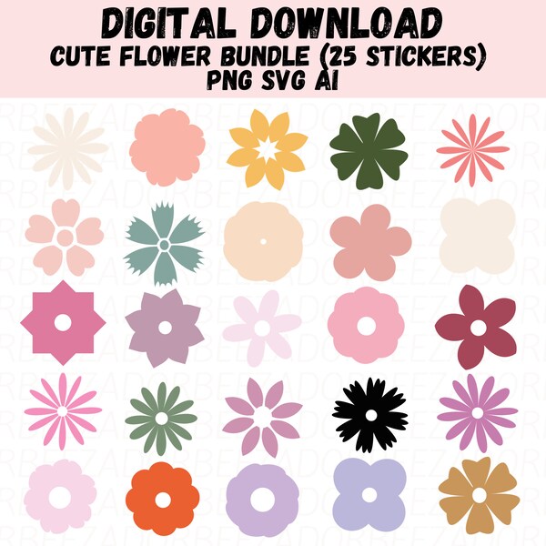 Flower Shapes Svg - Etsy