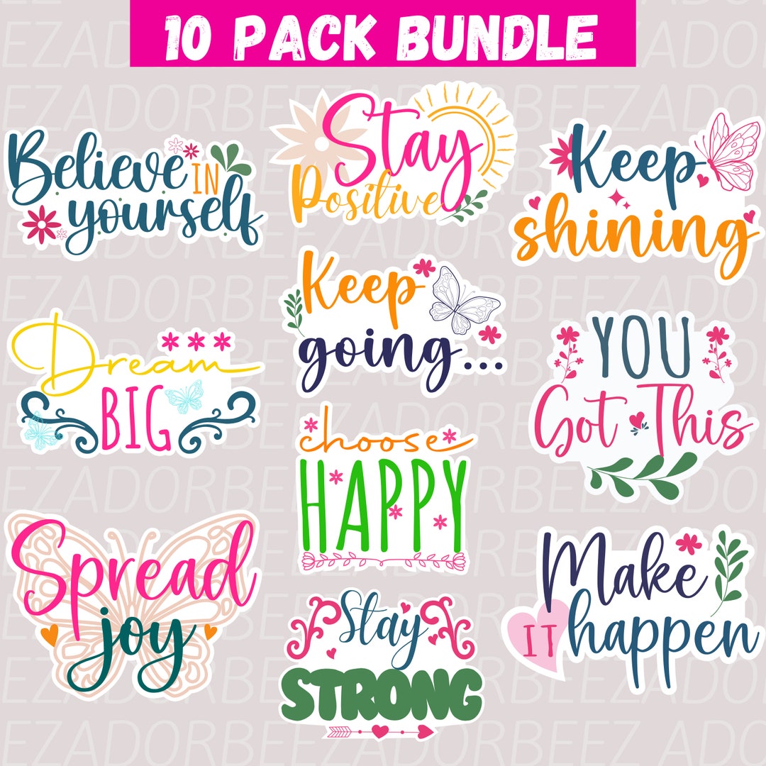 Motivational Stickers Bundle, Pdf Sticker Sheet, Planner Sticker ...