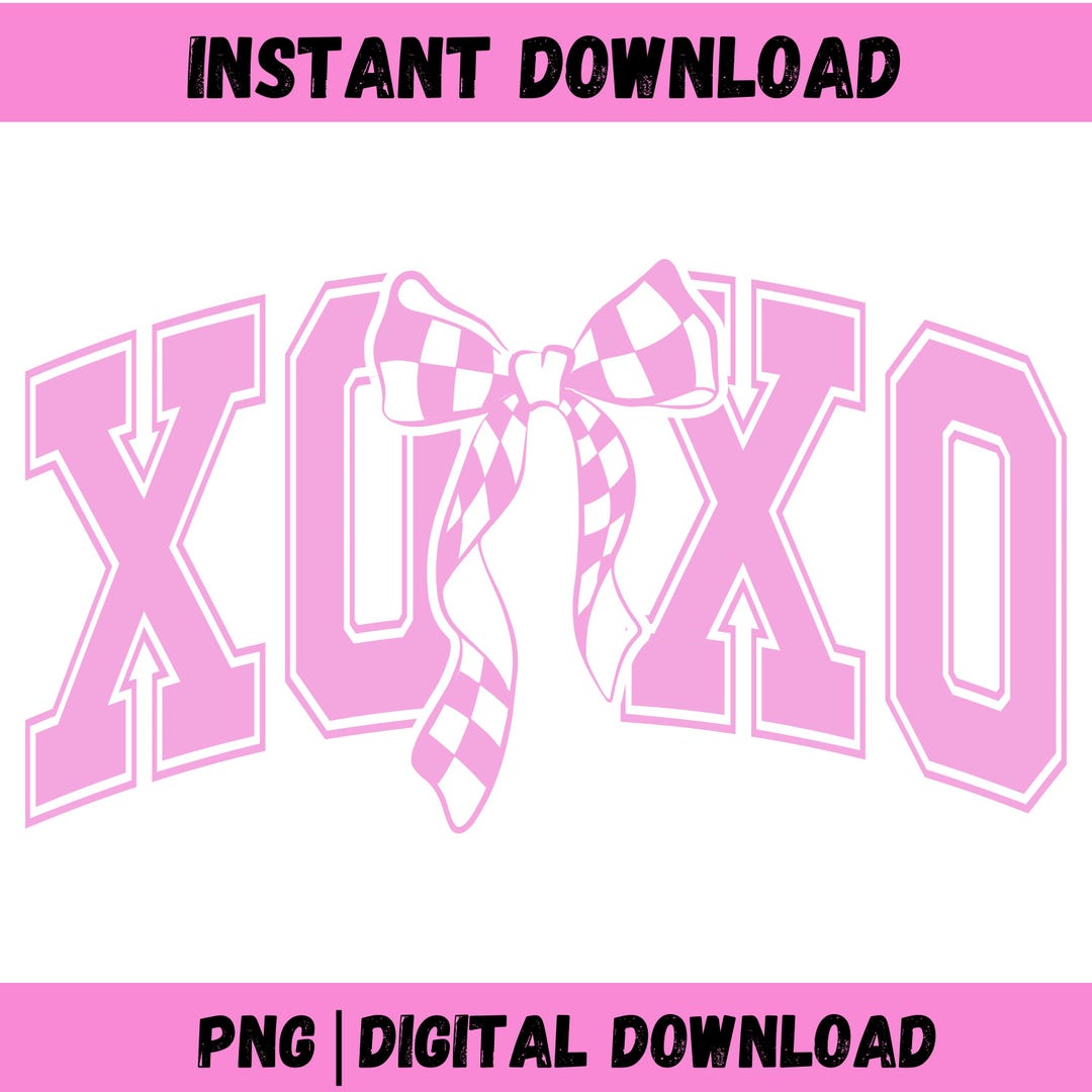 Checkered XOXO Png, XOXO Svg, Retro Valentine PNG, Checkered Coquette ...