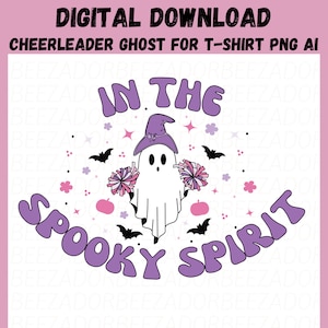 In the Spooky Season T-shirt Png, Cheerleader Ghost Png for Tshirt ...