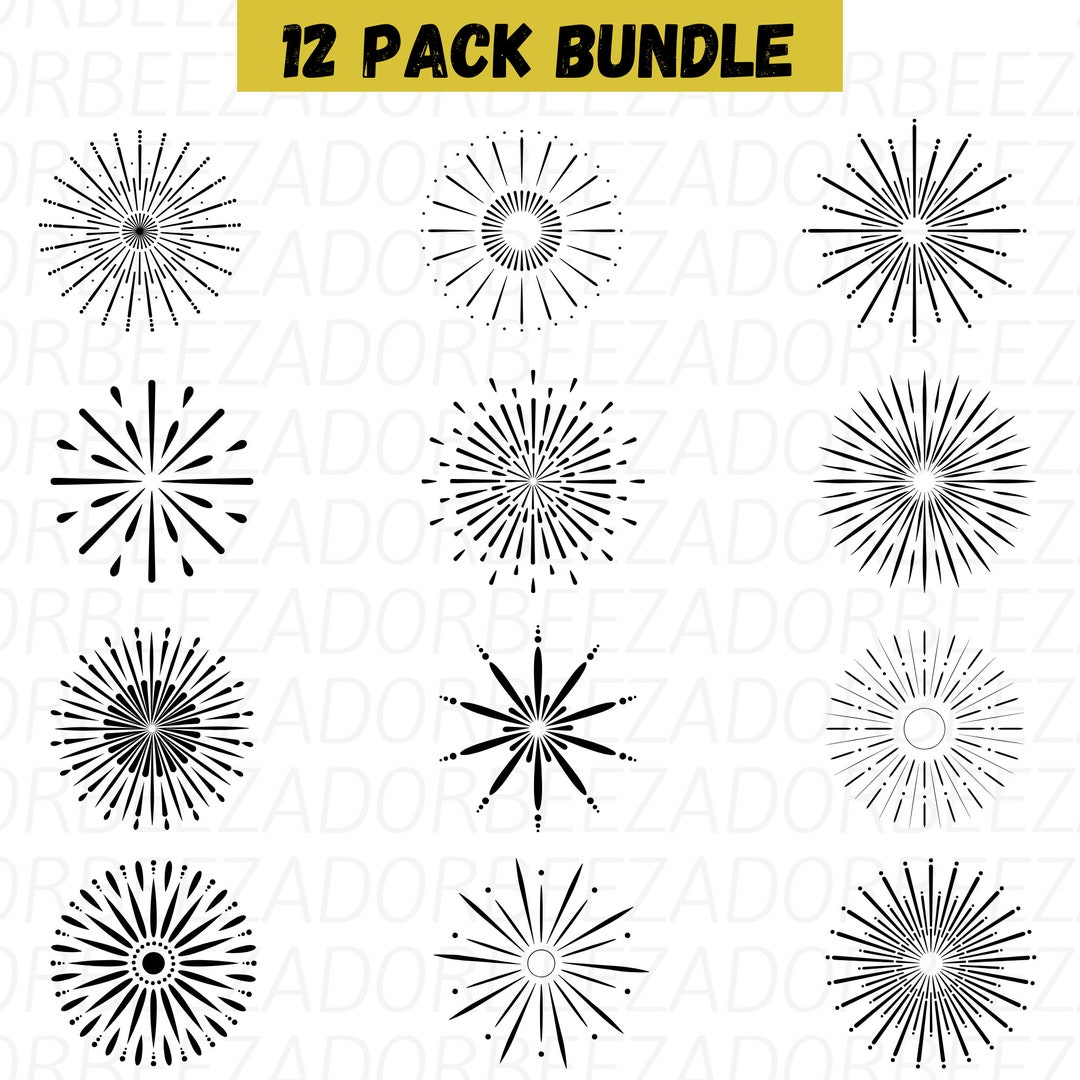 Fireworks Svg Png Bundle, New Year Bundle, Fireworks Clipart, Sparklers ...